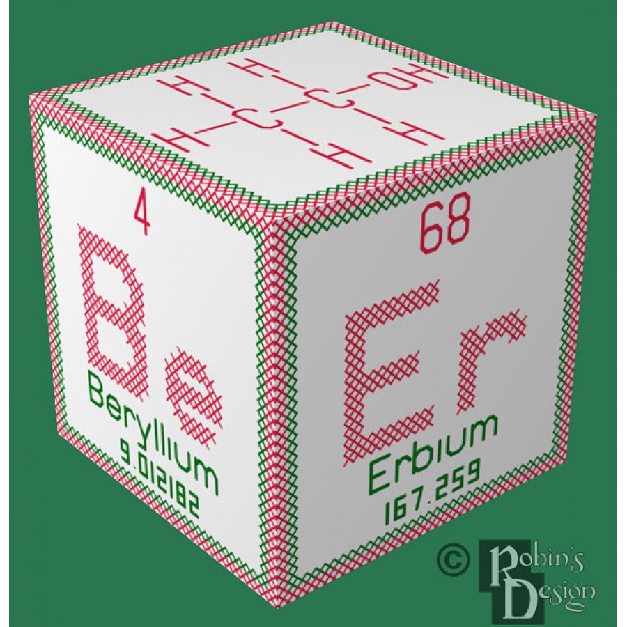 Periodic Element Beer 3D Ornament Cross Stitch Sewing Pattern PDF