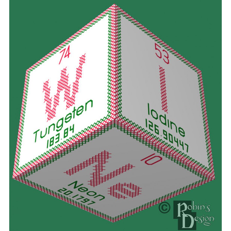 Periodic Element Wine 3D Ornament Cross Stitch Sewing Pattern PDF