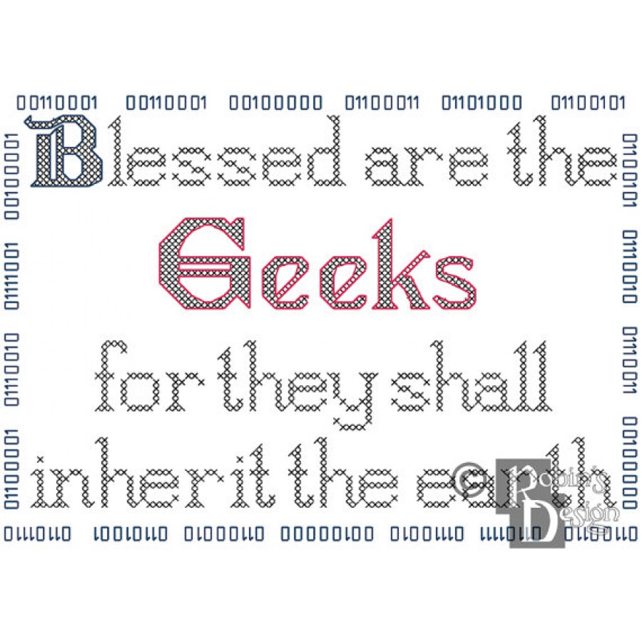 Blessed are the Geeks Cross Stitch Pattern PDF