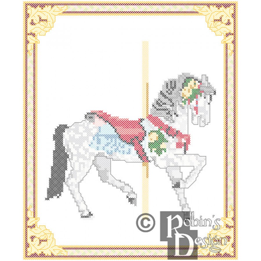 Carousel Horse Cross Stitch Pattern Herschell-Spillman Myrtle Beach, SC PDF