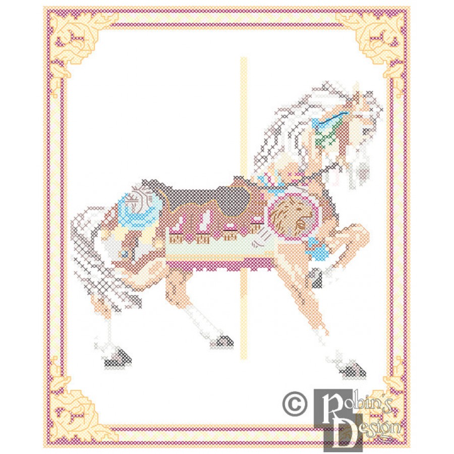 Carousel Horse Cross Stitch Pattern Philadelphia Toboggan Co., King's ...