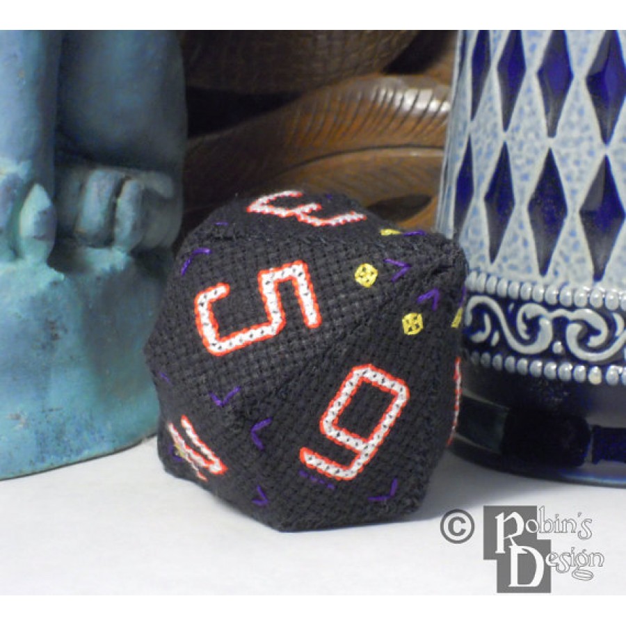 D10 Pentagonal Trapezohedron Set 3D Cross Stitch Sewing Pattern PDF