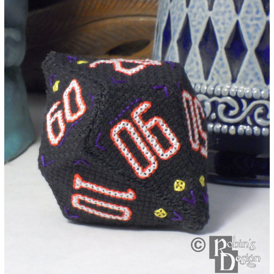 D10 Pentagonal Trapezohedron Set 3D Cross Stitch Sewing Pattern PDF