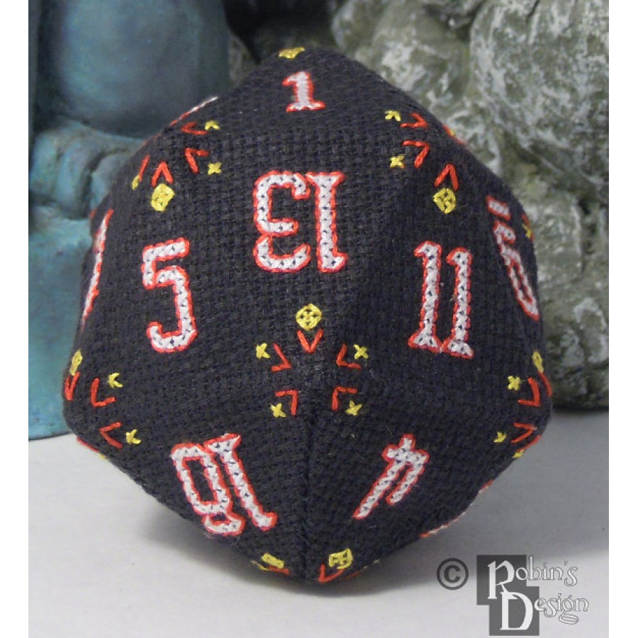 D20 Icosahedron 3D Cross Stitch Sewing Pattern PDF