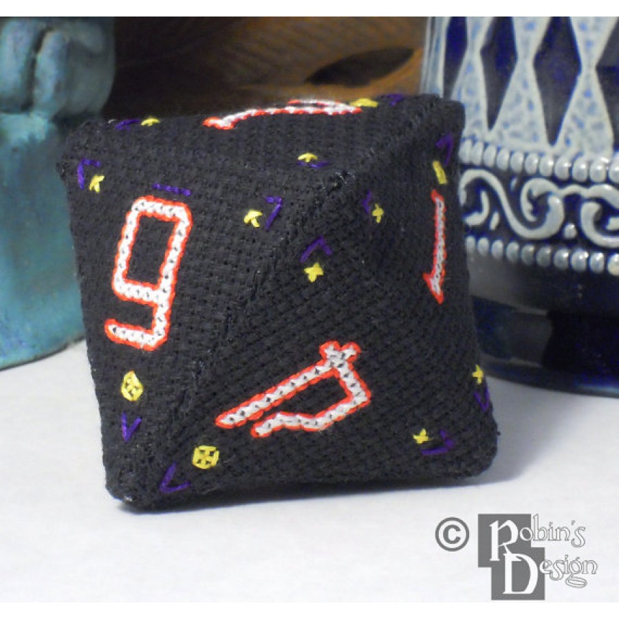 D8 Octahedron 3D Cross Stitch Sewing Pattern PDF