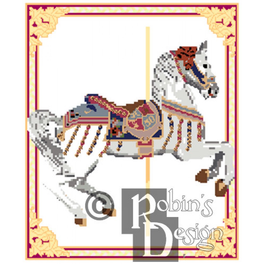 Carousel Horse Cross Stitch Patterns Plum Stitchery 18C Vintage Circus