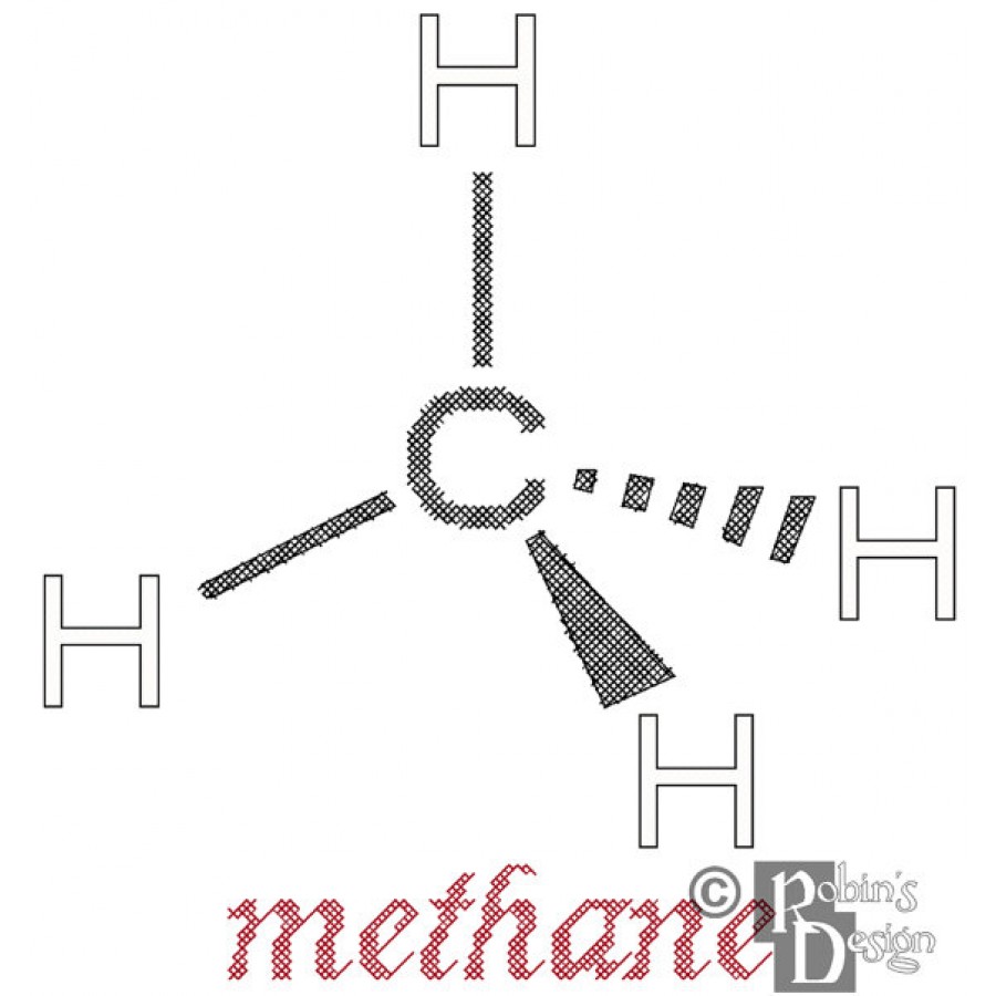 Methane Molecule Cross Stitch Pattern PDF