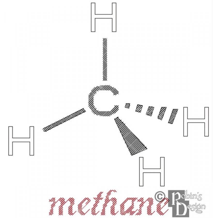 Methane Molecule Cross Stitch Pattern PDF