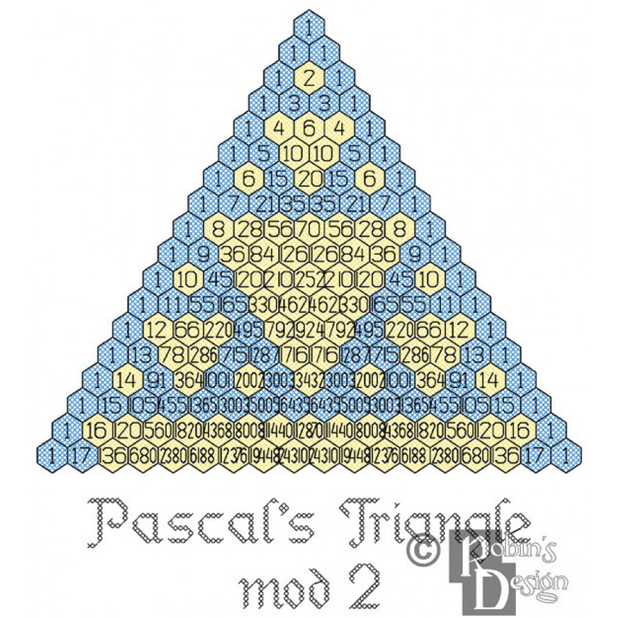 Pascal's Triangle Mod 2 Cross Stitch Pattern PDF