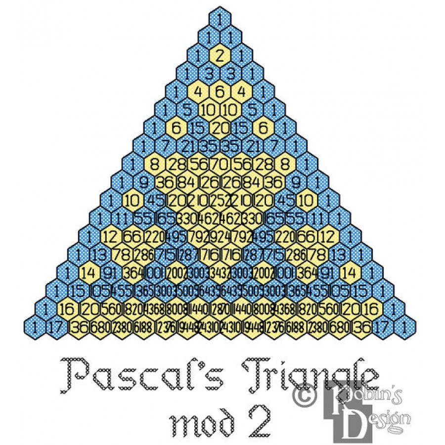 Pascal's Triangle Mod 2 Cross Stitch Pattern PDF