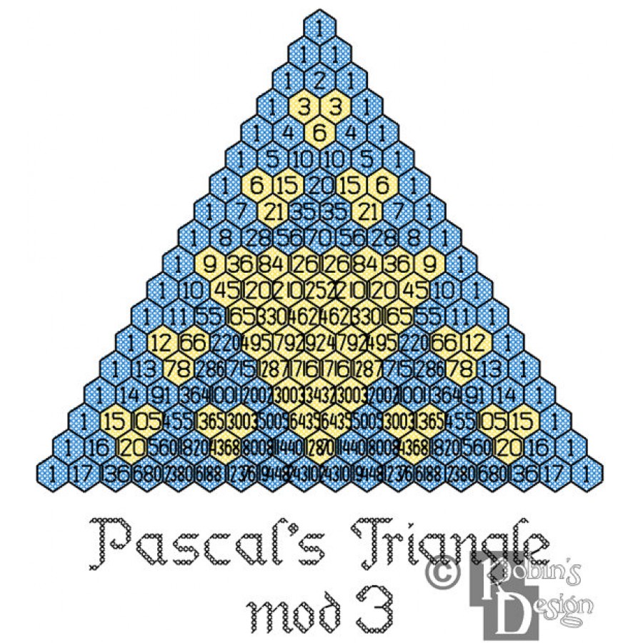 Pascal's Triangle Mod 3 Cross Stitch Pattern PDF