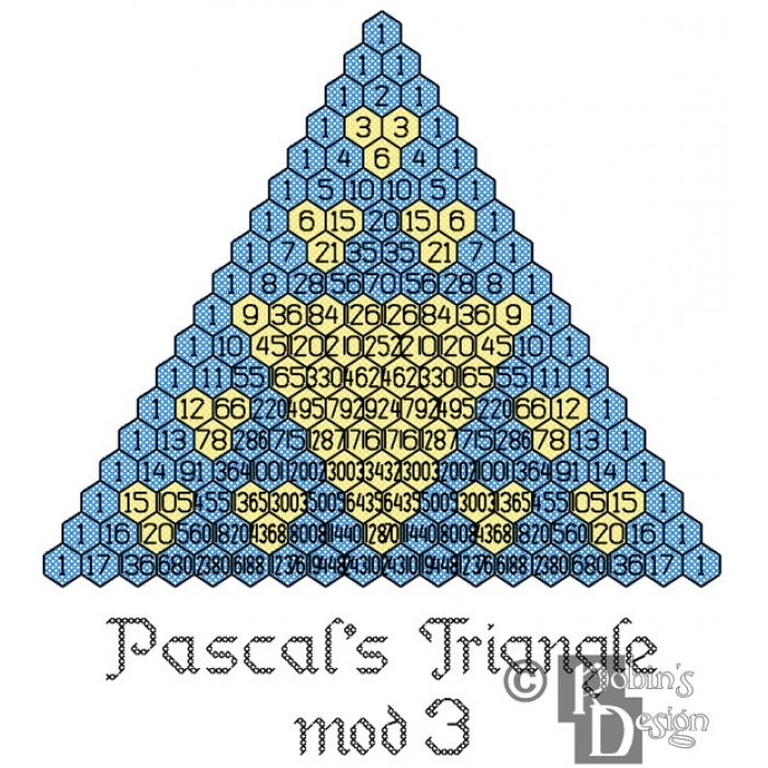 Pascal's Triangle Mod 3 Cross Stitch Pattern PDF
