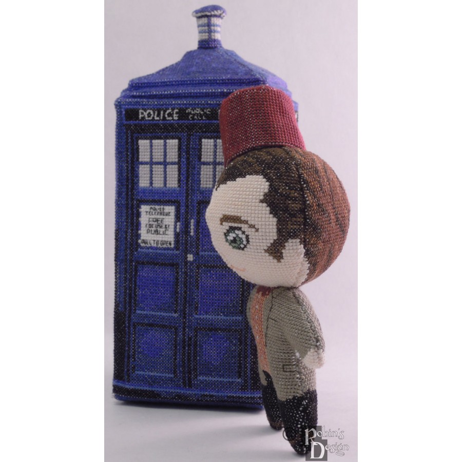 The Eleventh Doctor with Fez Doll 3D Cross Stitch Sewing Pattern PDF
