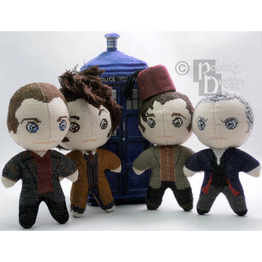 The Eleventh Doctor with Fez Doll 3D Cross Stitch Sewing Pattern PDF